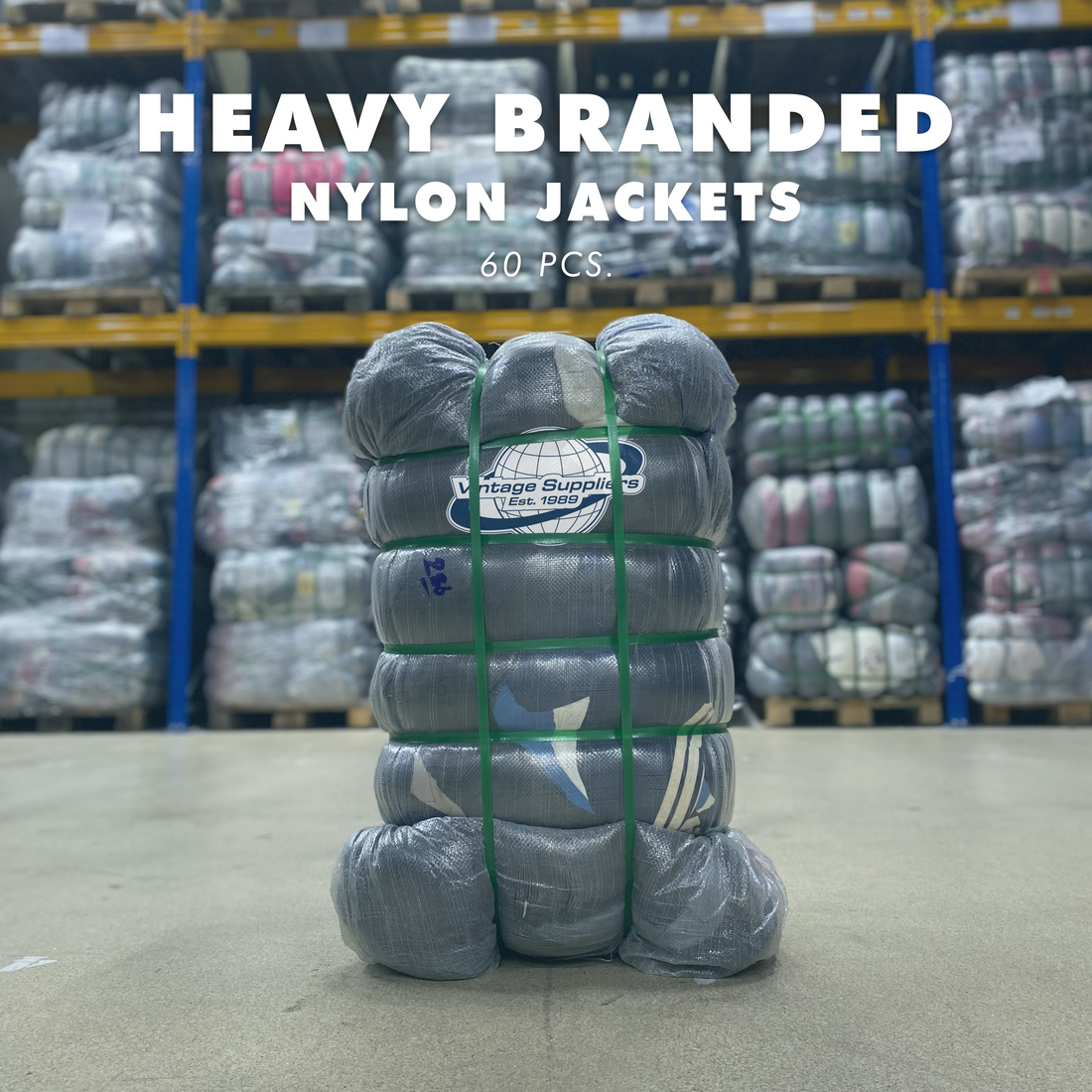 HEAVY BRANDED NYLON JACKETS BALE (60 PIECES) – Vintage Suppliers 1989
